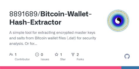 github 8891689 bitcoin wallet hash extractor a simple tool for