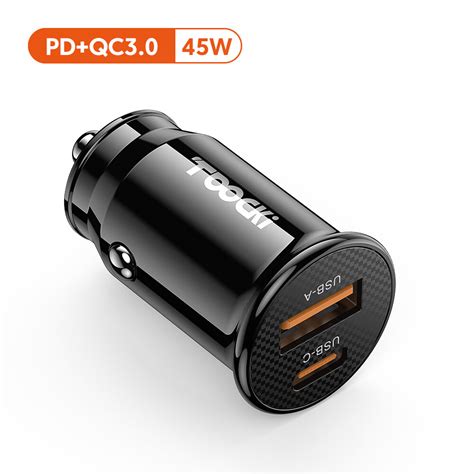 Toocki Mini Dual Port15 5 30 45w Usb A Usb C Car Charging Pd3 0 Pps Qc3 0 Quick Charging For