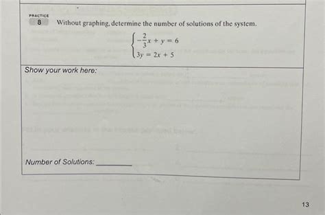 solved 8 without graphing determine the number of solutions
