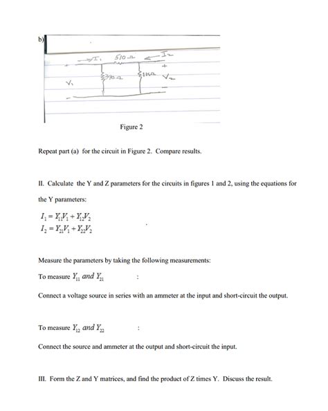 Solved Experiment Two Port Networks Figure I A Using Chegg