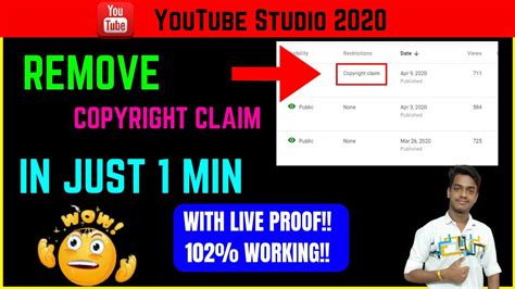 Remove Copyright Claim in 2020 | How to Remove Copyright Claims on Youtube | Youtube Studio ...