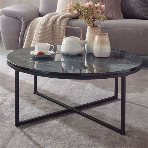 Couchtisch 80x36x80 Cm Mit Marmor Optik Schwarz Online Kaufen