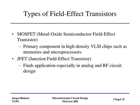 PPT Chapter Field Effect Transistors PowerPoint Presentation Free Download ID