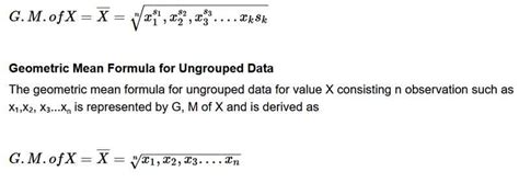 Geometric Mean Formula