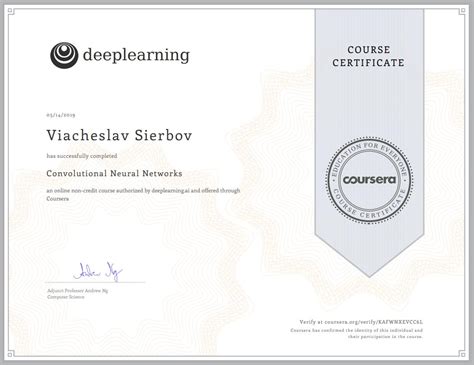 Earned Deeplearning Achieved Neuralnetworks Coursera