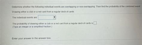 Solved Determine Whether The Following Individual Events Are