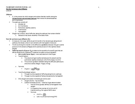 Chapter 6 Test For Pulmonary Gas Diffusion Pulmonary Function Testing