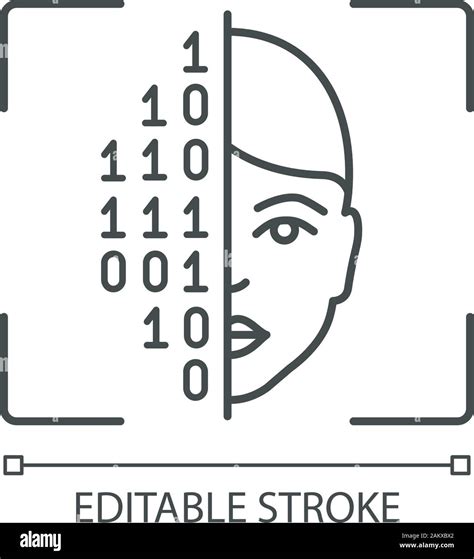 Face Scanning Procedure Linear Icon Facial Recognition Thin Line