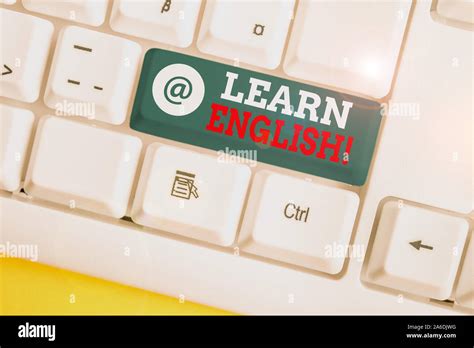 Writing Note Showing Learn English Business Concept For Gain Acquire