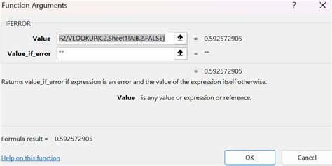 Vlookup Function Performing Calculation But Not Returning The Value In The Cell Rexcel