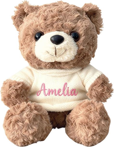 Sczqovr Personalized Plush Teddy Bear With Custom Name 10 Inch Soft