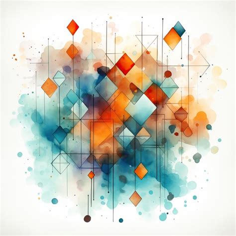 Premium Vector Watercolor Vector Geometric Shapes On White Background