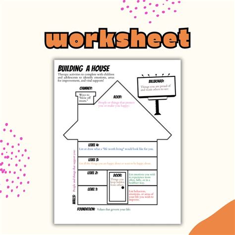 Play Therapy Worksheet Build A House Activity Pdf Download Etsy