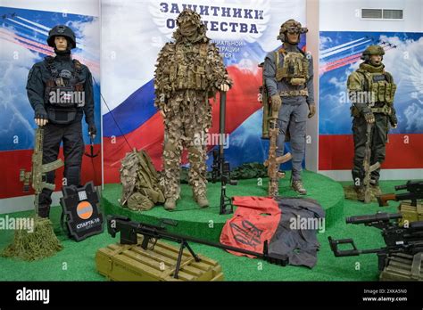 Tula Russia July 14 2024 Samples Of Modern Uniforms For Russian