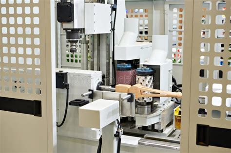 Cnc Machining Center Wood Lathe Stock Image Image Of Machine Machining 299578619
