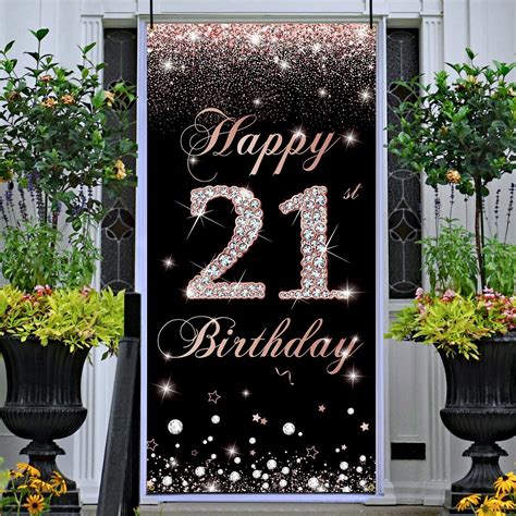 21st Birthday Decoration For Her Happy 21st Birthday Door