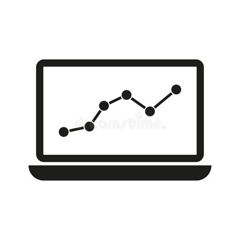 Graphs On Computer Monitor Icon Vector Illustration Eps 10 Stock