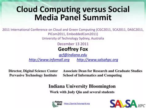 PPT Cloud Computing Versus Social Media Panel Summit PowerPoint Presentation ID 2737462