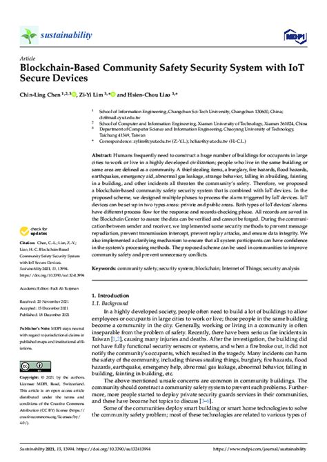 pdf blockchain based community safety security system with iot secure