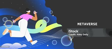 메타버스 엔터테인먼트 가상 현실 안경과 Vr 헤드셋을 착용하고 상호 작용하고 가상 세계를 만드는 여성과의 평면 벡터