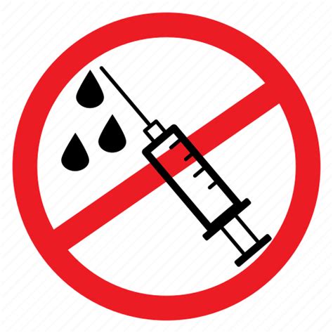 Ban Drugs Inject Injection No Notice Sign Icon Download On