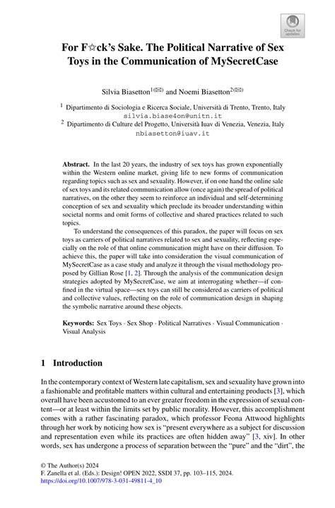 Pdf For Fcks Sake The Political Narrative Of Sex Toys In The