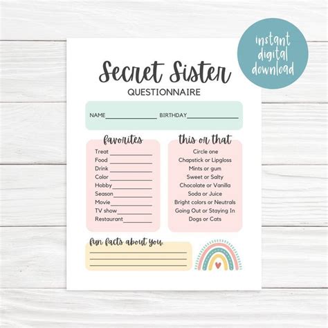10 Best Secret Sister Printables Artofit