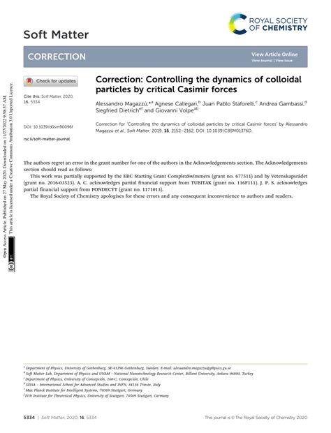 Pdf Correction Controlling The Dynamics Of Colloidal Particles By