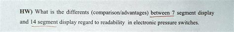 Solved Hw What Is The Differents Comparison Advantages Between 7