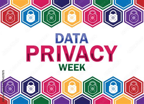 Data Privacy Week Wallpaper With Shapes And Typography Banner Card Poster Template Data