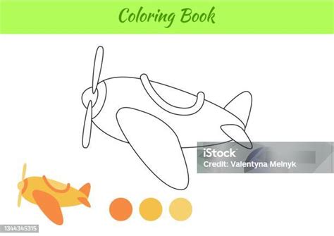 어린이를위한 색칠 공부 비행기 유치원 년 어린이와 유아를위한 교육 활동 페이지 인쇄 가능한 워크시트입니다 만화 다채로운 벡터 일러스트레이션 0명에 대한 스톡 벡터 아트 및