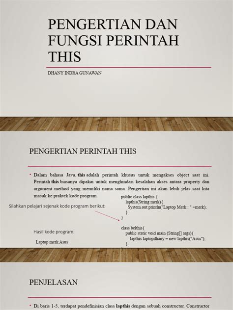 Materi Pengertian Dan Fungsi Perintah This Dan Static Pdf