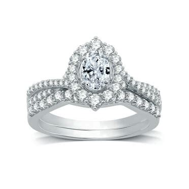 Unique Moments 1 Ct Round Lab Grown Diamond Cushion Wedding Bridal Set