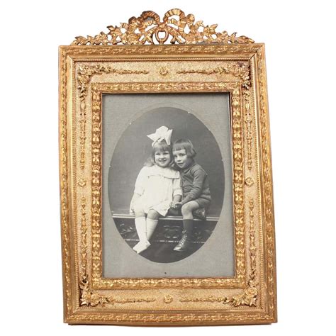 Antique Picture Frame Victorian Bronze Dorée France 1880s 7 X 10