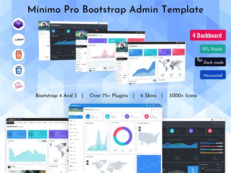 Responsive Web Application Kit Dashboard Template Minimal Pro