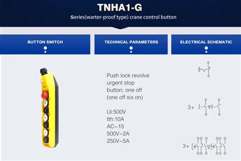Tnha1 63g 호이스트 및 크레인 펜던트 제어 스테이션 푸시 버튼 스위치 7 방법
