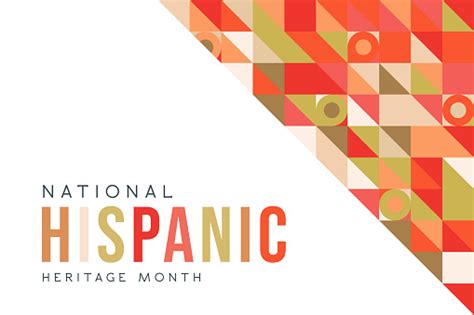 히스패닉 유산의 달 벡터 웹 배너 포스터 소셜 미디어용 카드 네트워크 국가 히스패닉 유산의 달 텍스트로 인사드립니다 벡터 스톡 일러스트레이션 National Hispanic