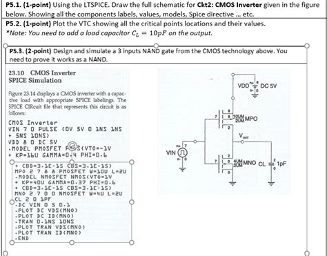 Solved P5 1 1 Point Using The Ltspice Draw The Full