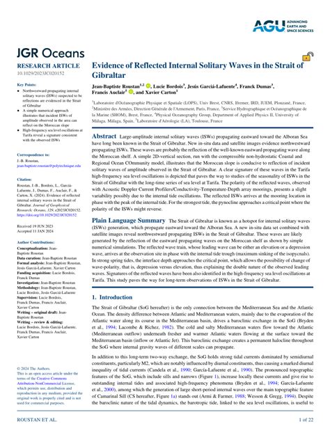 Pdf Evidence Of Reflected Internal Solitary Waves In The Strait Of Gibraltar