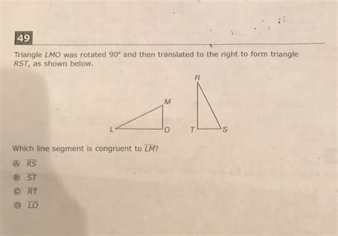 Solved Triangle Lmo Was Rotated 90 Degree And Then