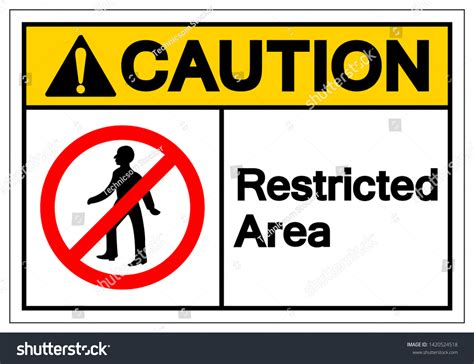Vektor Stok Caution Restricted Area Symbol Sign Vector Tanpa Royalti