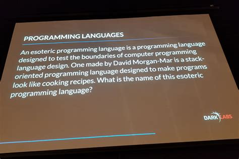 DM S Esoteric Programming Languages Chef