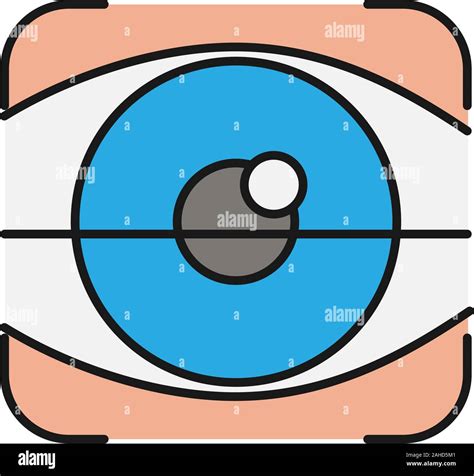 Retina Scan Color Icon Optometry Eye Authentication Isolated Vector Illustration Stock Vector