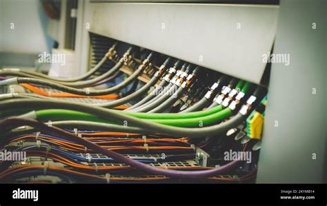PLC Control Panel With Wiring Stock Photo Alamy