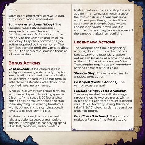 [oc] Feral Vampire Statblock R Dndhomebrew