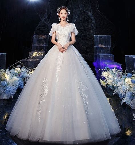 원숄더 라이트 레이스커버 웨딩드레스 헬로마켓