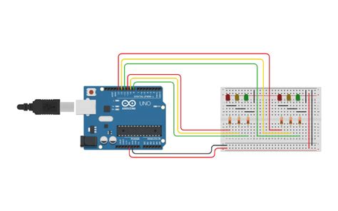Circuit Design Traffic Light Tinkercad