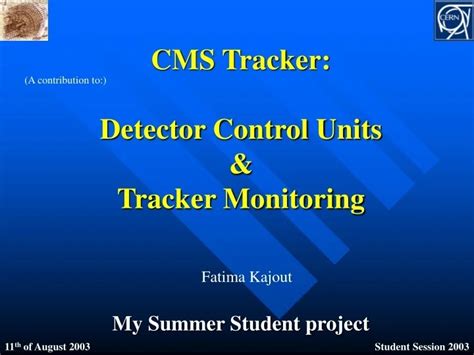 Ppt Cms Tracker Detector Control Units Tracker Monitoring Powerpoint Presentation Id