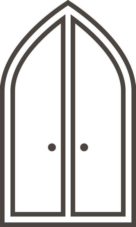 Church Door Icon In Trendy Outline Style