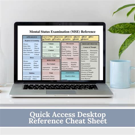 Mse Checklist Perfect Cheat Sheet For Mental Health Professionals